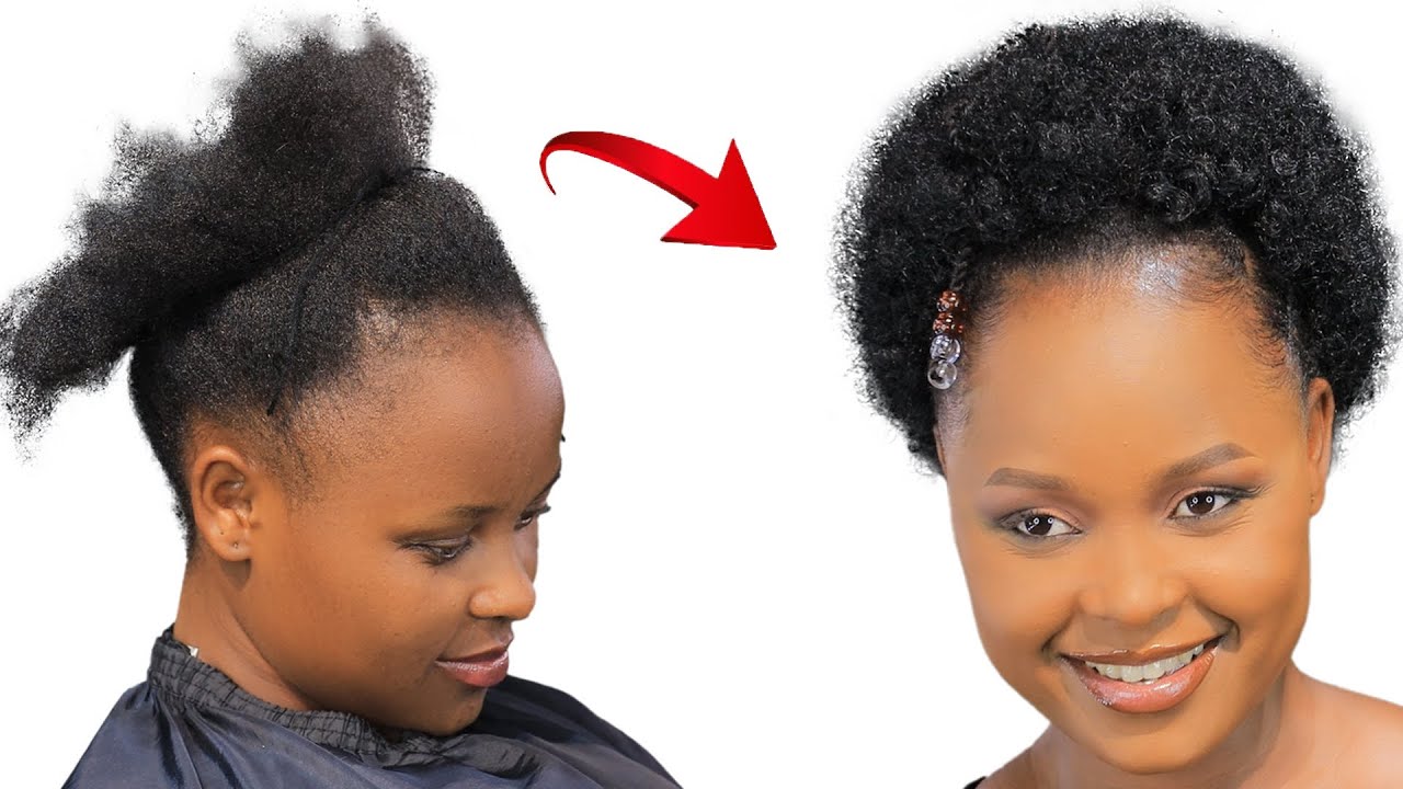 What A Simple & Quick Method Of Styling Short 4c Natural Hair Ponytail ...