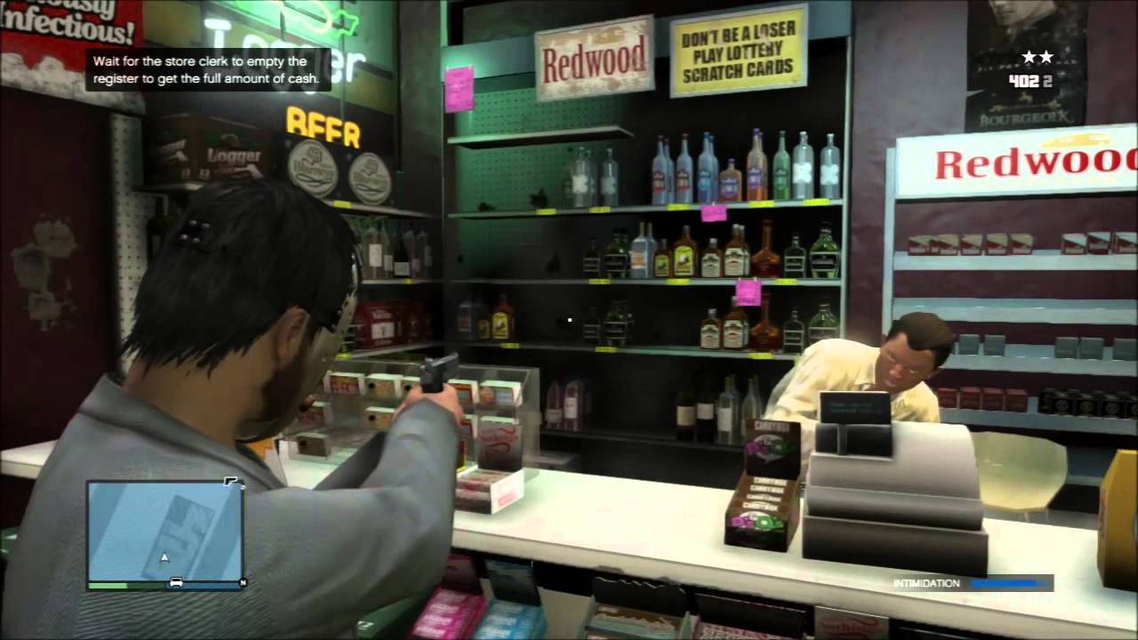 GTA V Online Robbery Robbing store quick getaway with mask - YouTube