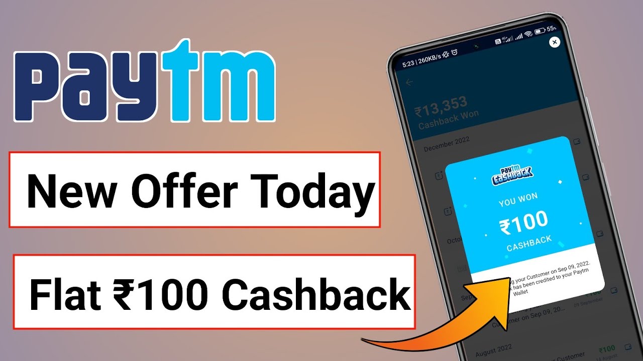 Paytm New Offer Today | Flat ₹100 Cashback | Paytm Cashback Offer - YouTube