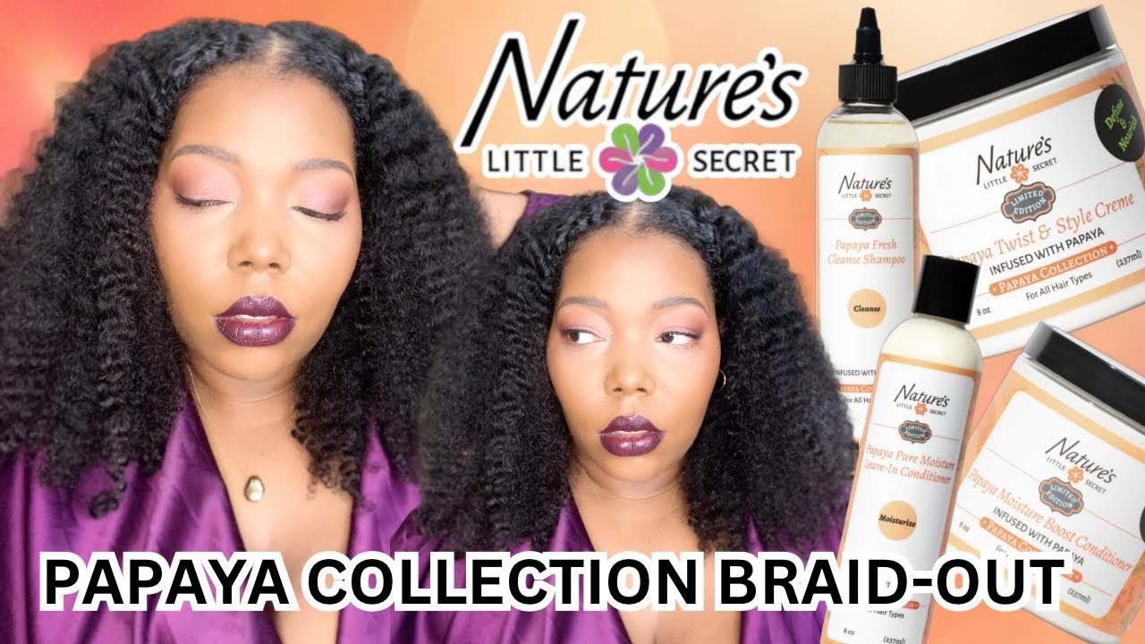 Nature’s Little Secret Papaya Collection Review & Braid Out - YouTube