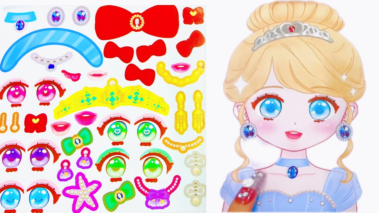 ASMR Stickers👱🏻‍♀️ 💄, cute sticker book 7 beautiful girls 🍅FUN WITH ...