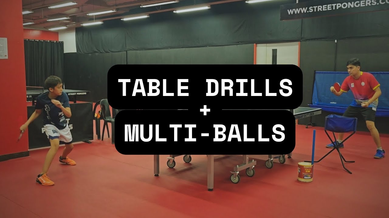 Table Drills + Multi-balls Table Tennis Training Session | Street ...
