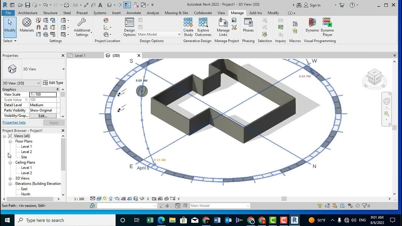Revit Project Settings: Sun Settings, Camera & Render - YouTube