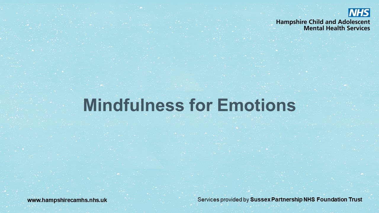 Mindfulness for Emotions - YouTube
