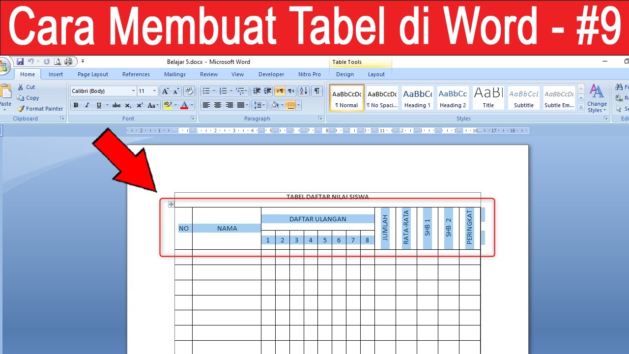 cara membuat dan merapikan tabel di word - YouTube