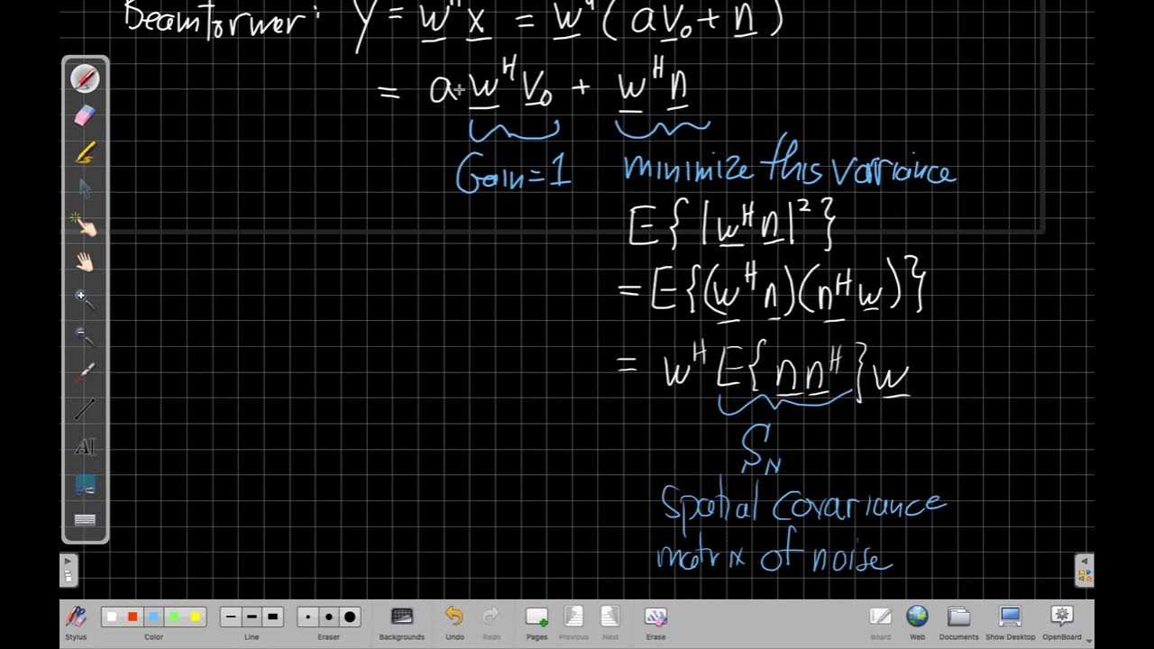 Deriving the Minimum Variance Distortionless Response Beamformer with Lagrange multipliers - YouTube