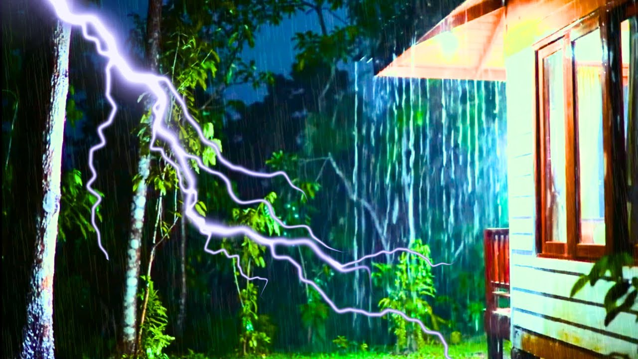 Goodbye Insomnia with Scary Storm, Heavy Rain, Strong Winds & Thunder ...