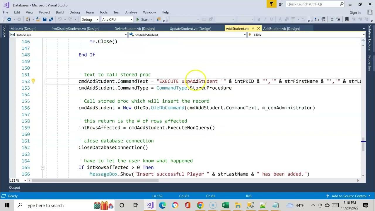 Calling Update/Delete Stored Procedure From Code - YouTube