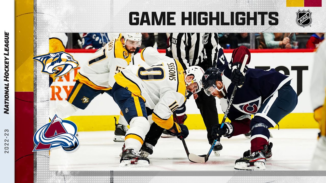Predators @ Avalanche 12/17 | NHL Highlights 2022 - YouTube