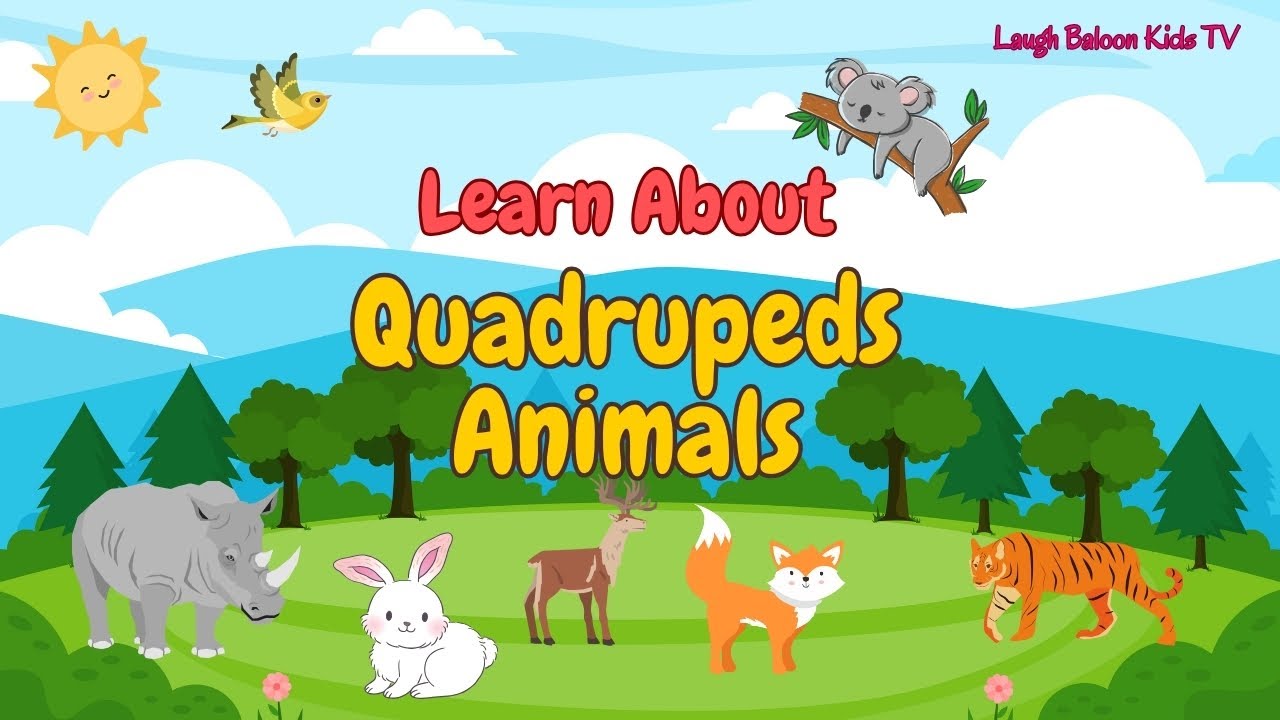 Teaching Kids Animals Vocabulary | Quadrupeds | Video for Kids | Laugh ...