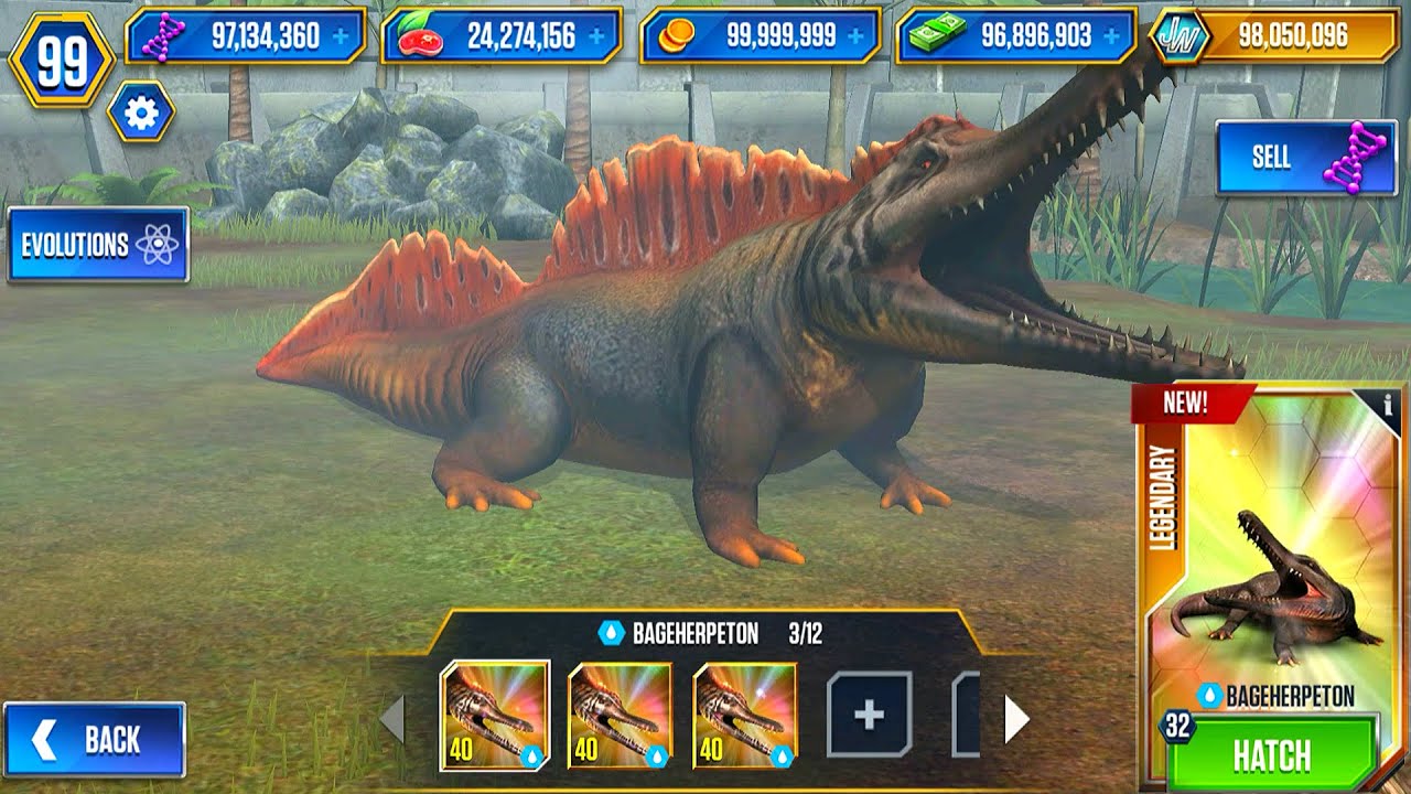 NEW UPGRADE BAGEHERPETON X3 MAX LEVEL (JURASSIC WORLD). - YouTube