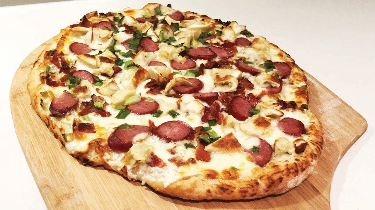 DOUBLE MEAT | Pierogi Pizza with Bacon and Sausage - YouTube