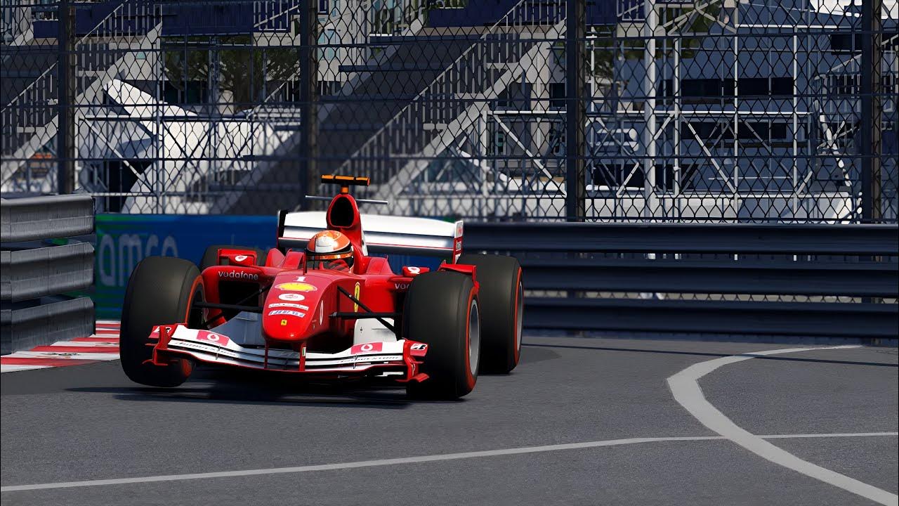 Ferrari F2004 (Slick Tyres) - Monaco - Assetto Corsa TV Cam - YouTube