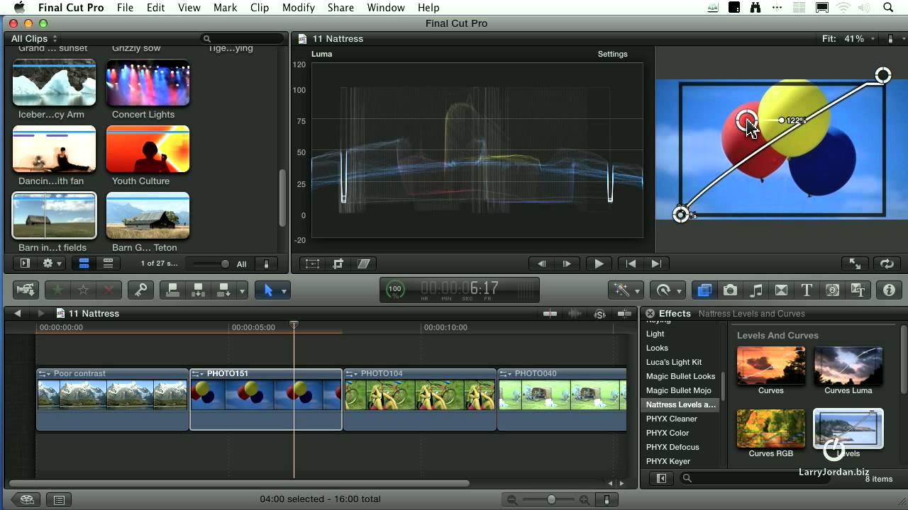 Nattress Levels and Curves Final Cut plug in - YouTube
