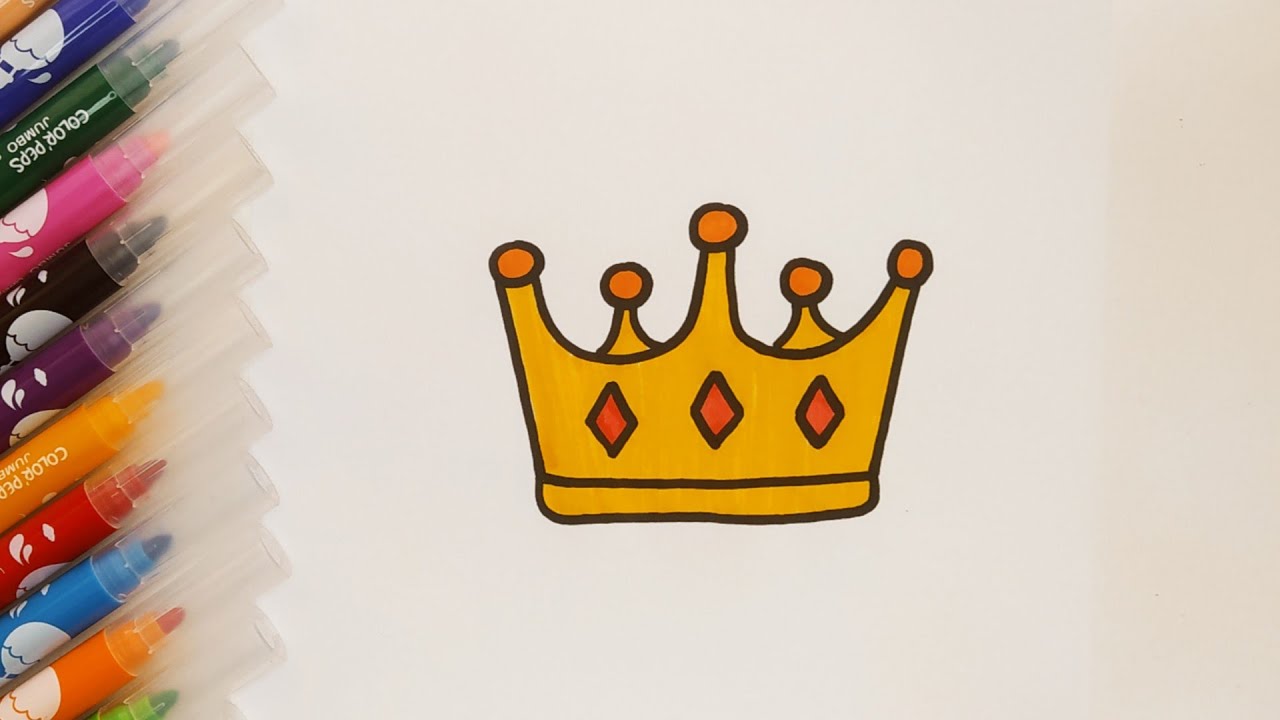 how to draw Crown step by step for kids - YouTube