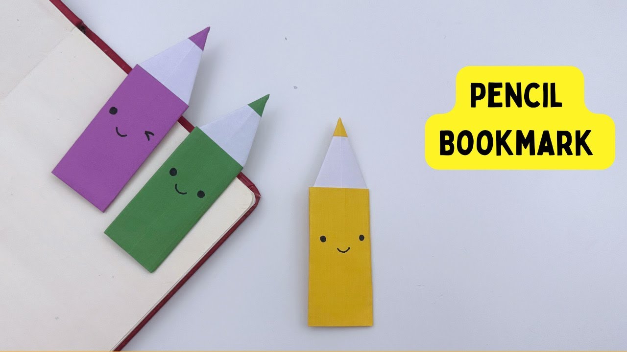 Origami Pencil Bookmark / origami bookmark / bookmark ideas - YouTube