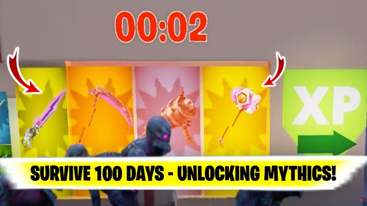 Fortnite SURVIVE 100 DAYS (Unlocking Mythics) | Fortnite Survival Map ...