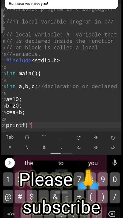 C Variable Type | Local Variable | C programming | Learn C | CPP | JAVA ...