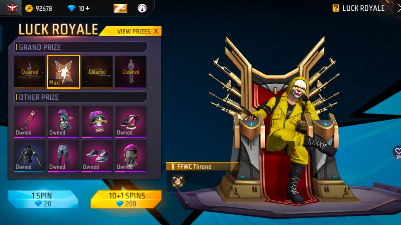 THRONE EMOTE SPIN|FF NEW EVENT|FREE FIRE NEW EVENT LUCK ROYAL SPIN ...