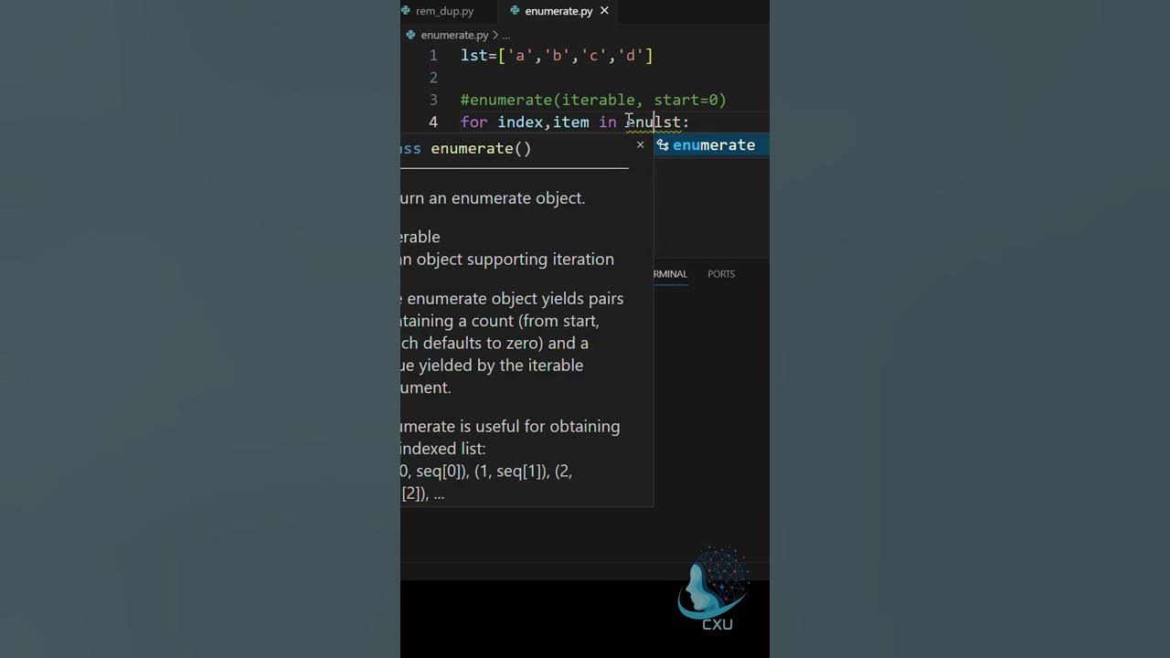 Enumerate Function Python Interview Qna Shorts 04 Python Codinginterview Youtube