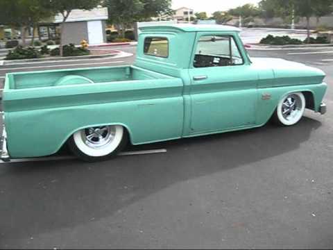 " The Pusher" Gasser Influenced 1966 c 10 Chevy little burnout - YouTube