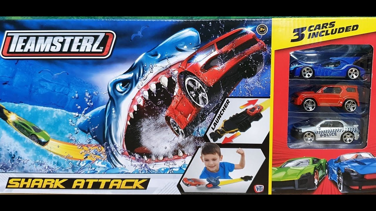Teamsterz Shark Attack Track with 3 Cars - YouTube