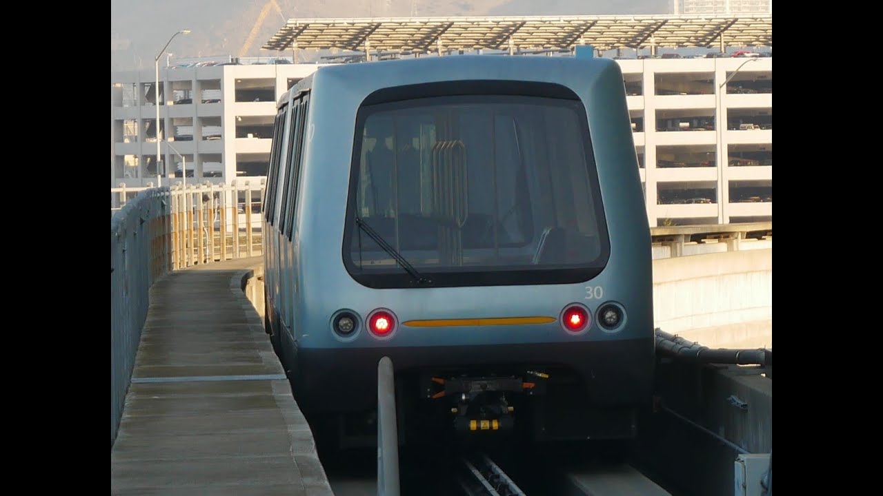 SFO Airtrain #30 on route Blue - YouTube