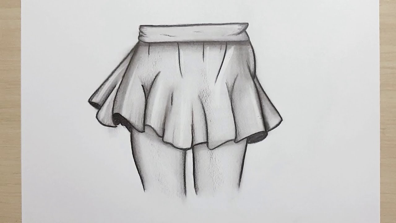 Karakalem Etek Çizimi | Elbise Çizimi | Karakalem Çizimleri 10 - YouTube
