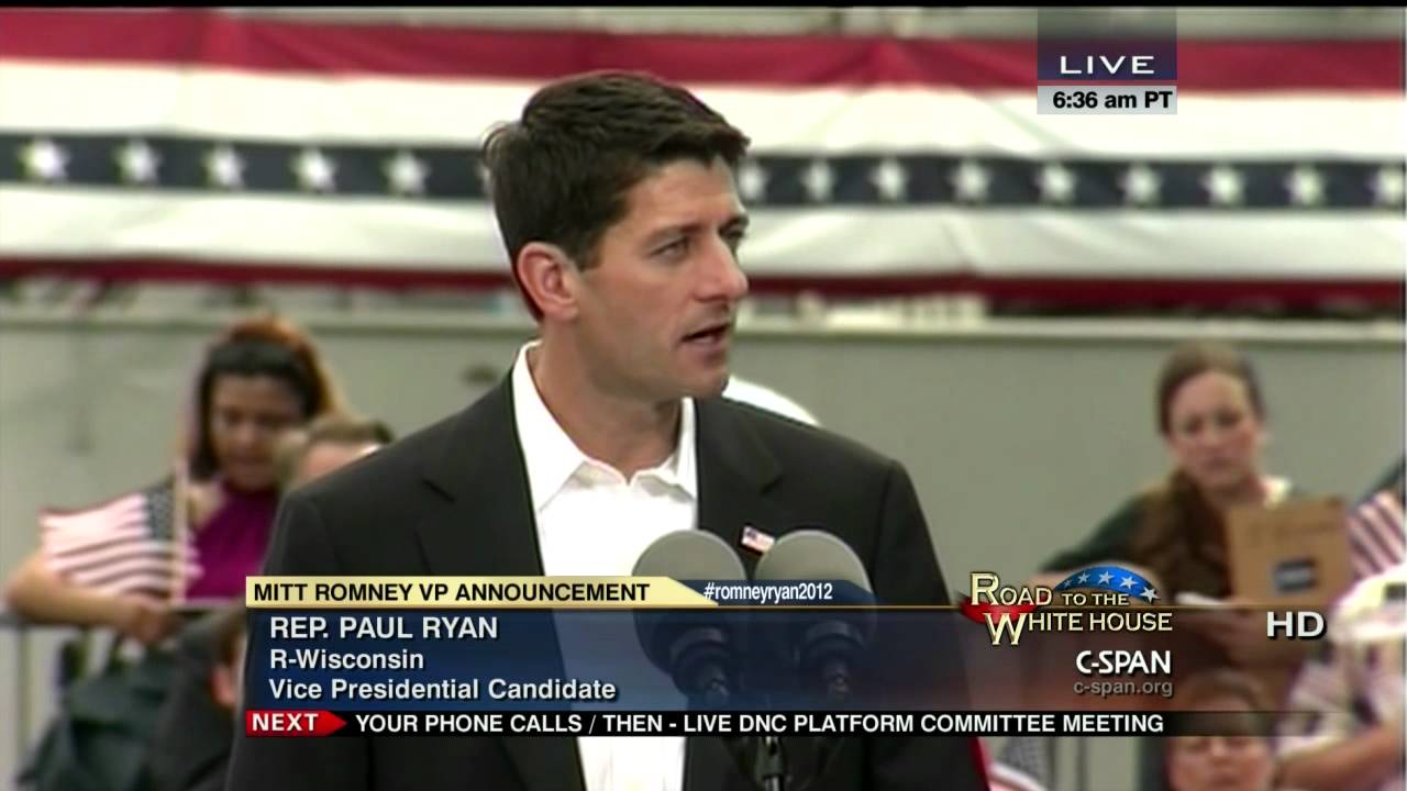 Mitt Romney VP Announcement with Rep. Paul Ryan (C-SPAN) - YouTube