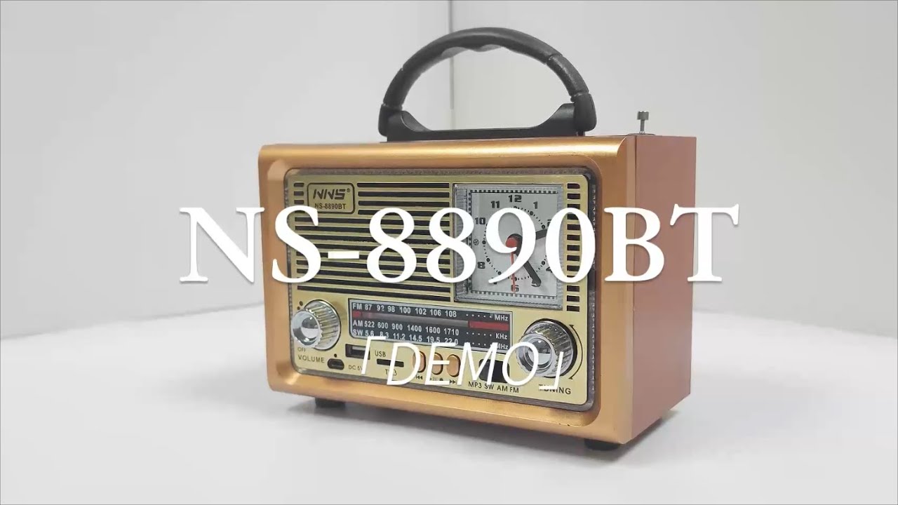 Retro Radio NS-8890BT With Clock - YouTube