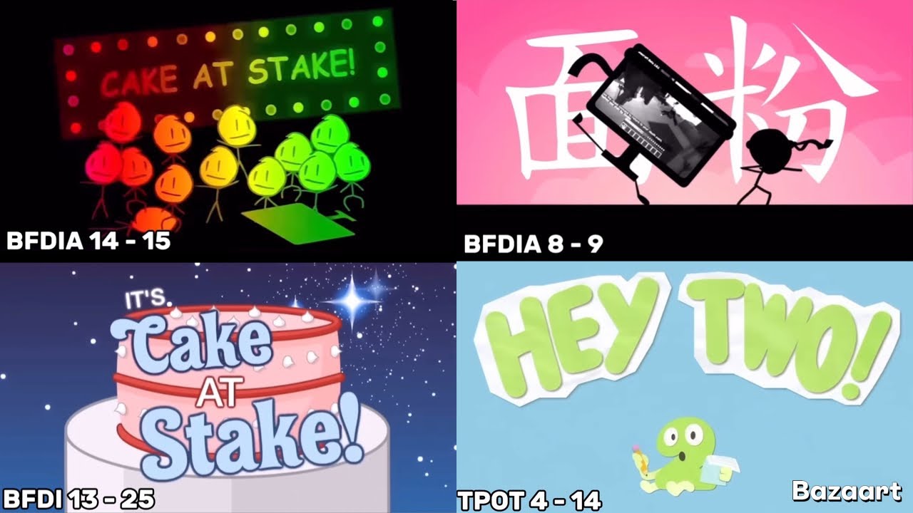 All of the BFDI cake at stake intros! 2025 - YouTube