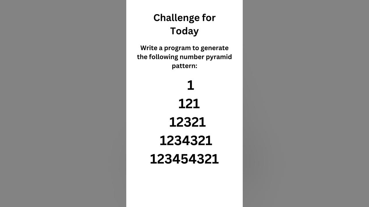 Day 2 Challenge: Number Pyramid Pattern #shorts #30daychallenge #codingchallenge #python - YouTube