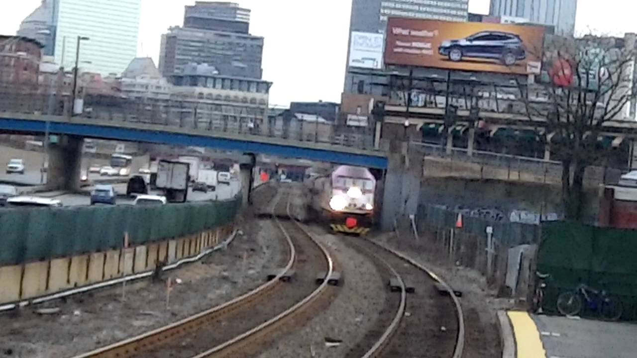 MBTA Commuter Rail Arriving At Yawkey with A MP36PH Locomotive In Front ...