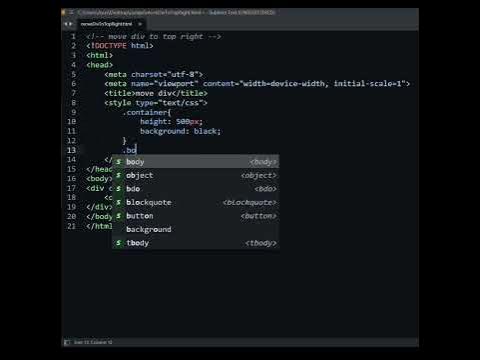 move div to top right corner. #html5 #css #webdesign #webdesigner #html ...