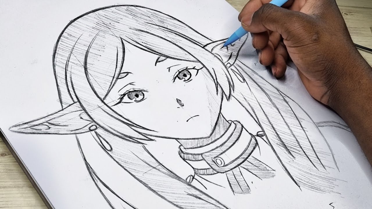 How to draw Frieren | Frieren:Beyond Journey's End | Step bystep ...