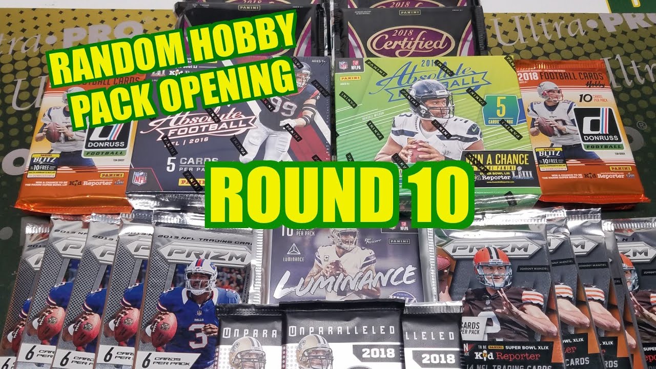 Random Football Card Hobby Pack Opening Round 10. Hits For Days! - YouTube