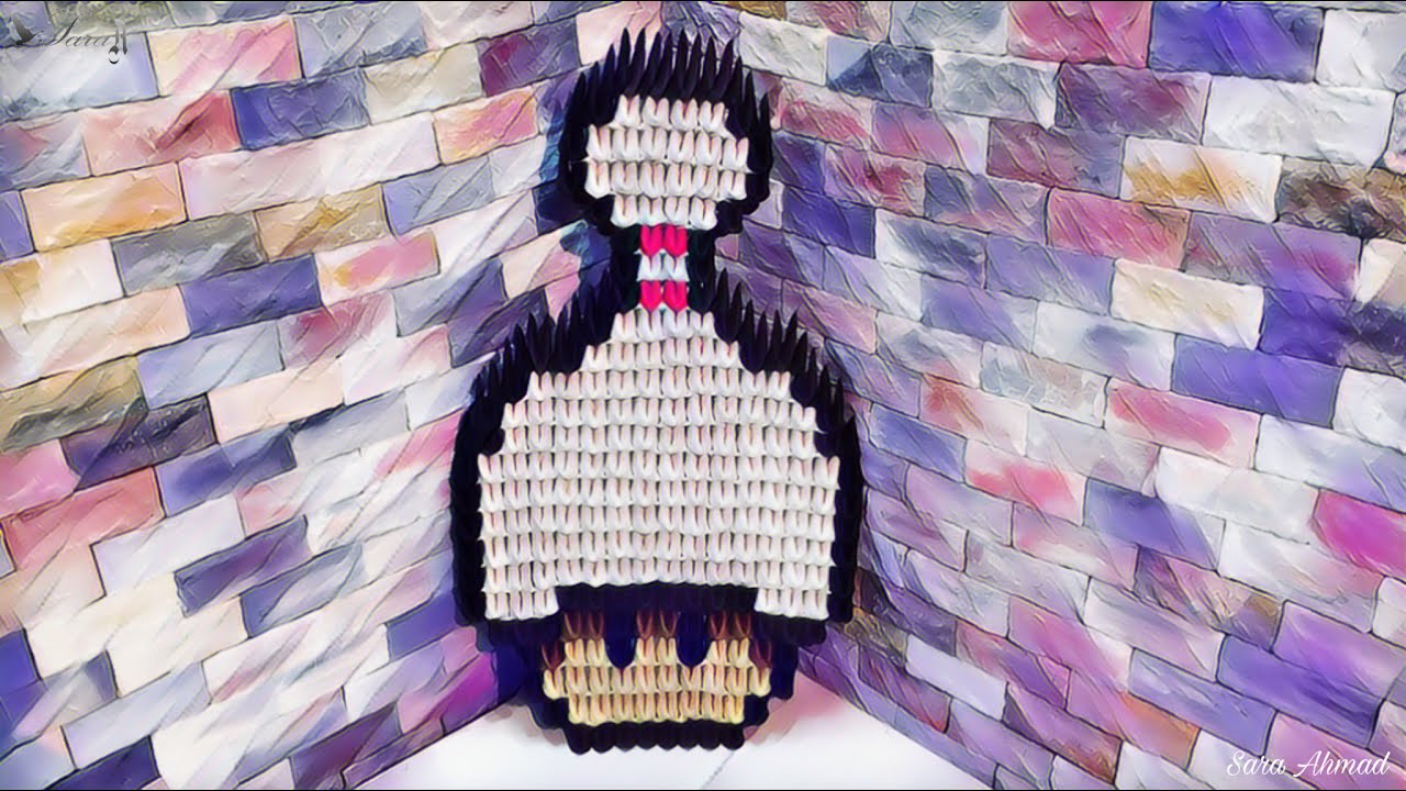 How to make 3d origami bowling pin mushroom - YouTube