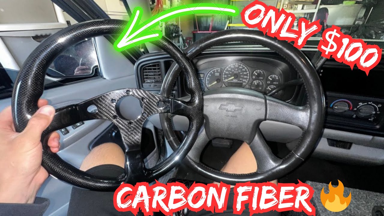 CARBON FIBER STEERING WHEEL INSTALL ON MY NBS SILVERADO!! LOOKS CRAZY ...