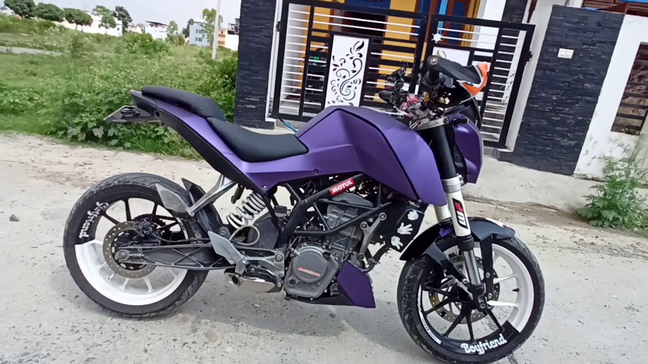 KTM Duke 200 wrapping ||purple colour|| only one in uttrakhand|| - YouTube