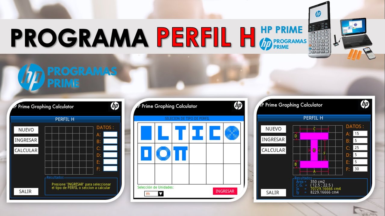 PROGRAMA PERFIL H PARA CALCULADORA HP PRIME |GRATIS. - YouTube