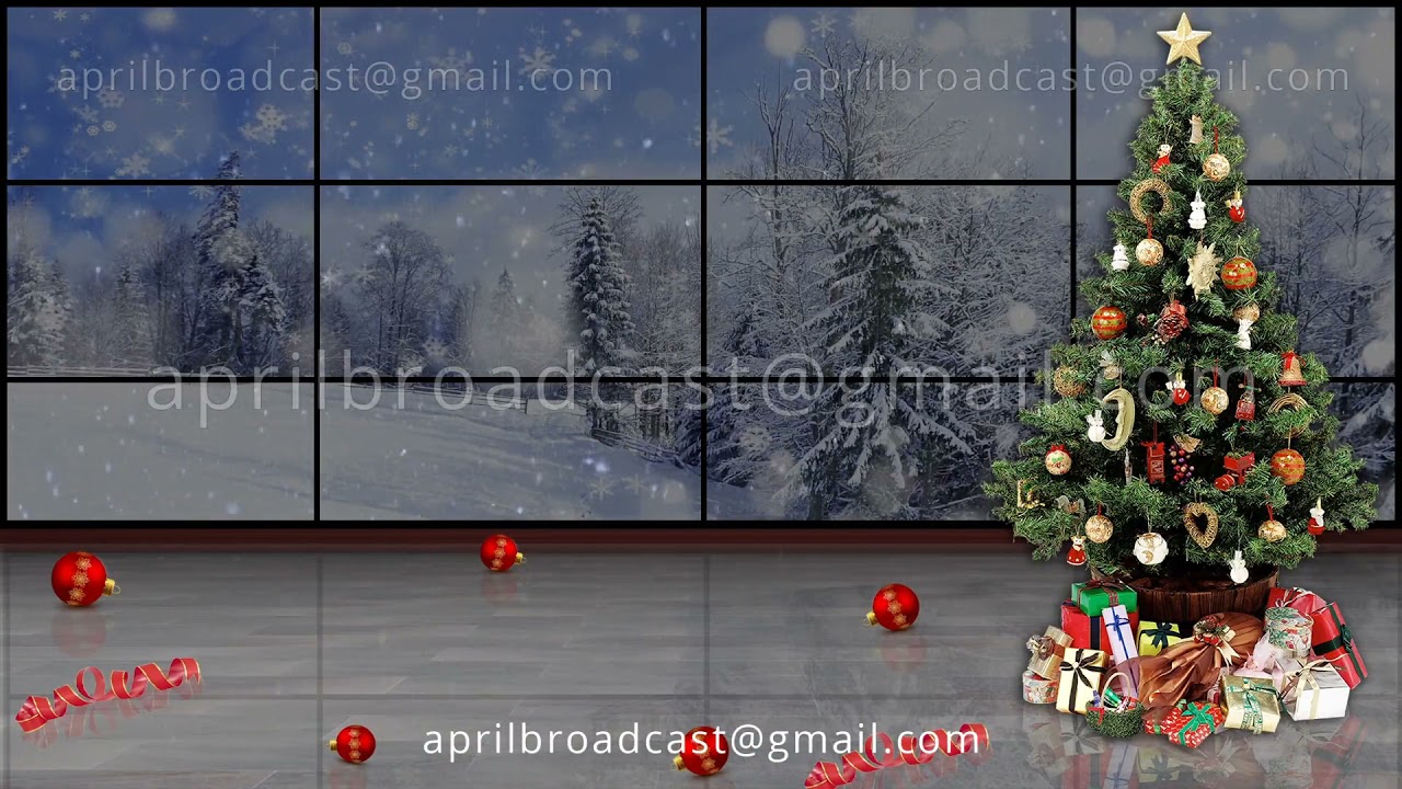 Christmas TV Studio Set 14 - Virtual Green Screen Background Loop - YouTube
