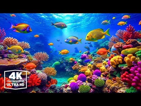 Beautiful Marine Life in 4K Aquarium – Calm Your Mind with Soft Music ...