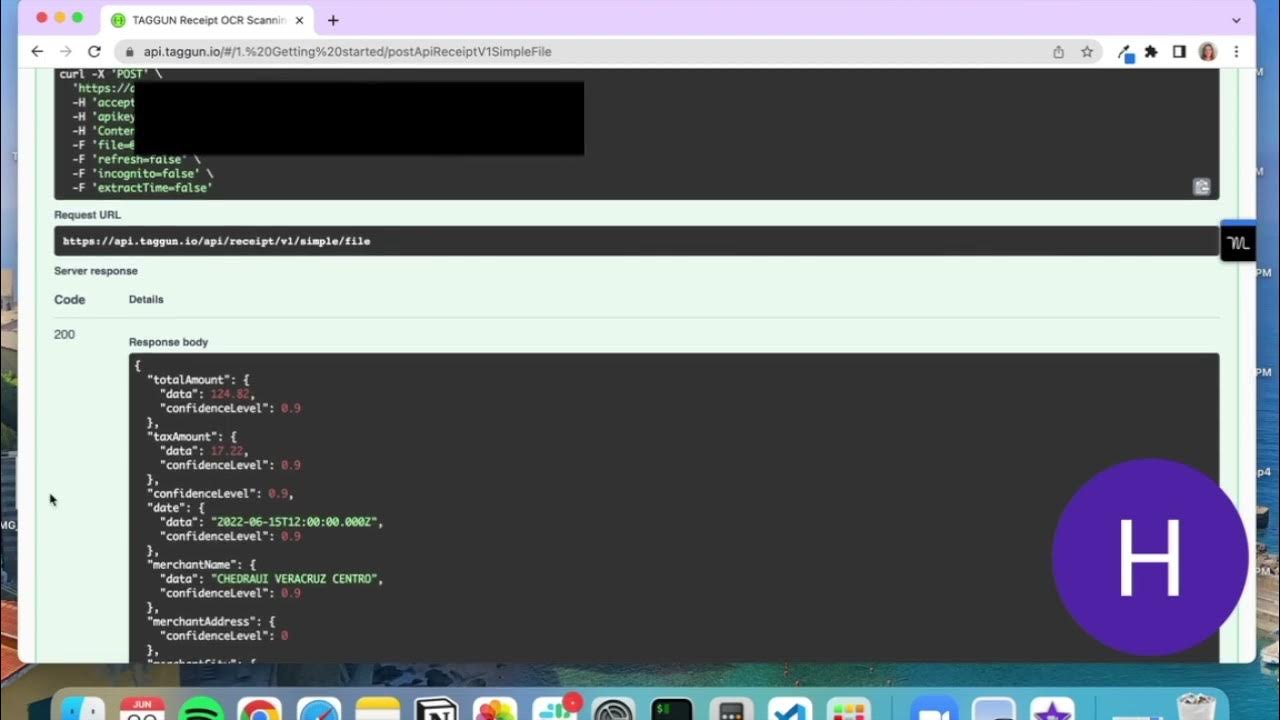TAGGUN Receipt OCR API demo - YouTube