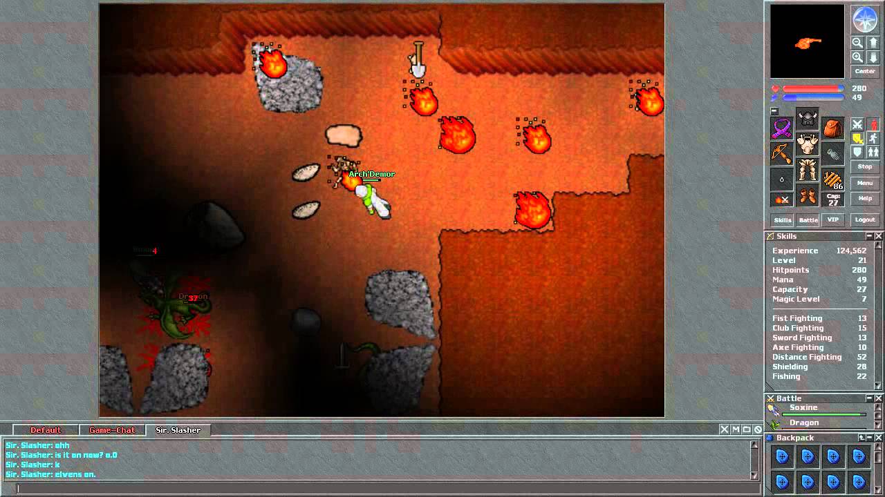 Tibia [7.2] Dragon hunt - YouTube