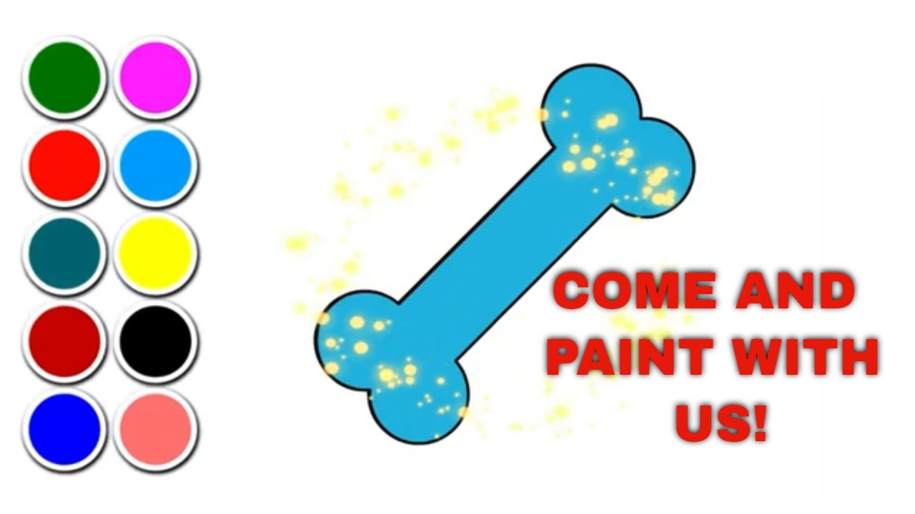 How to Draw A Blue Dog Bone | @kidsfun-rhymesanddrawings - YouTube