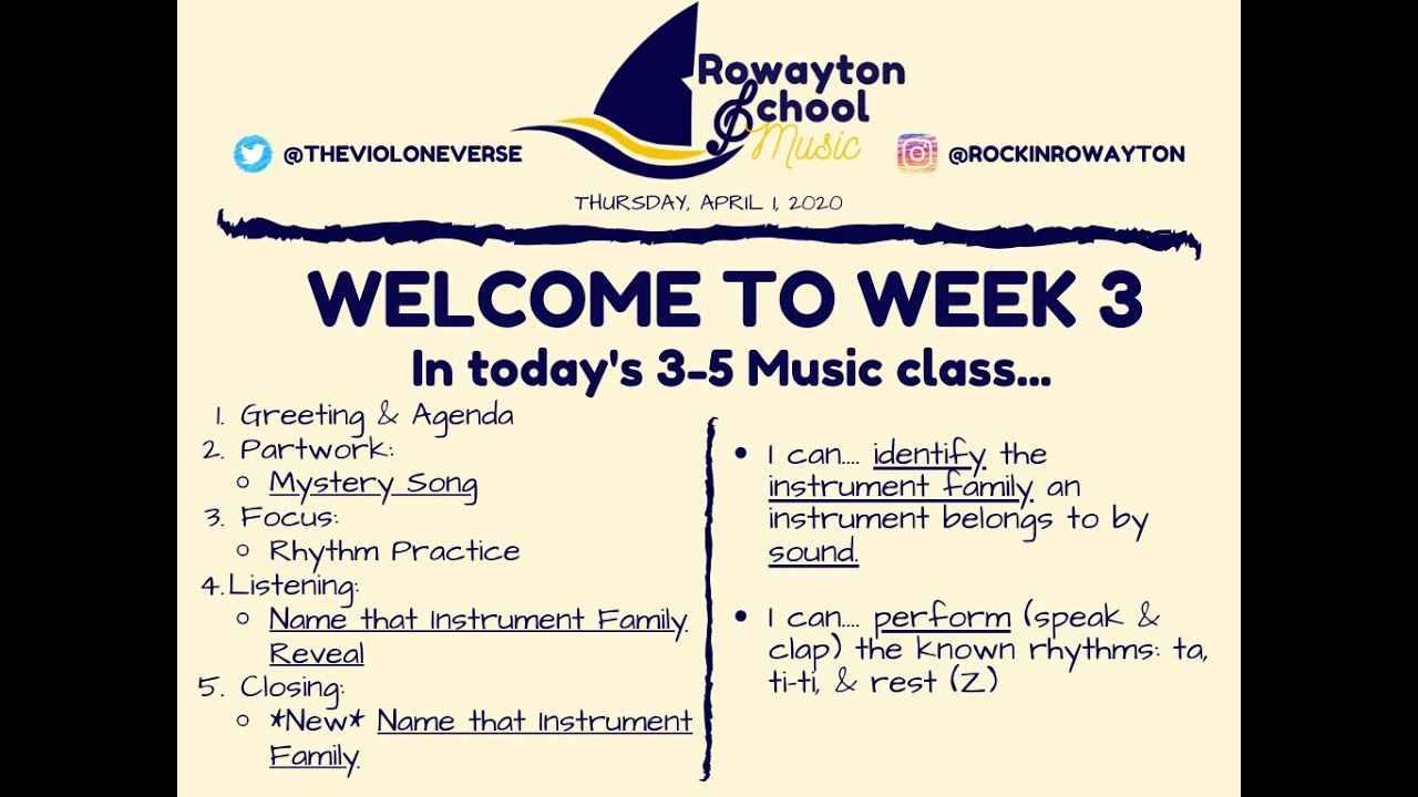 3-5 Music Lesson (Week 3) - YouTube