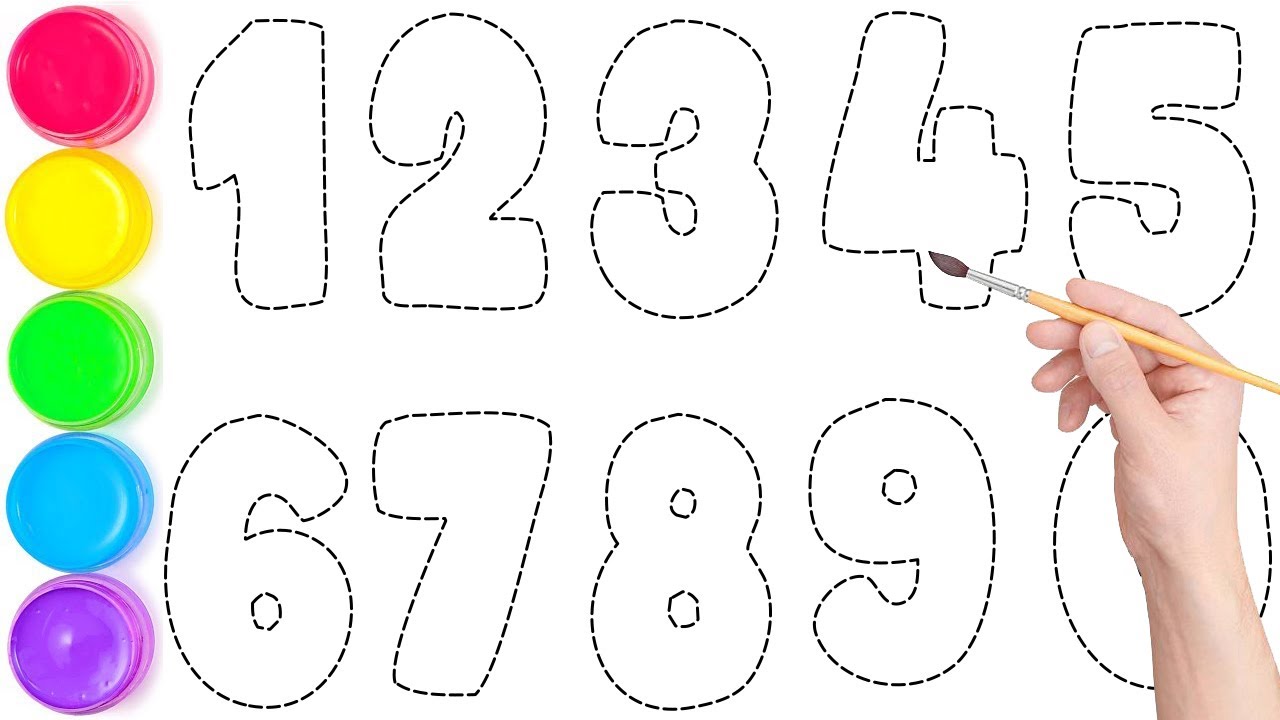 Let's Learn to Draw and Paint Numbers for Beginners // 123 Drawing ...