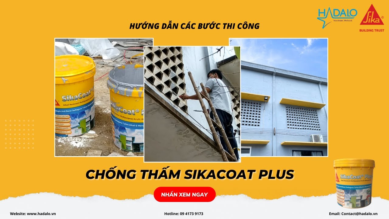 Hướng dẫn chống thấm tường ngoài bằng SikaCoat Plus - YouTube