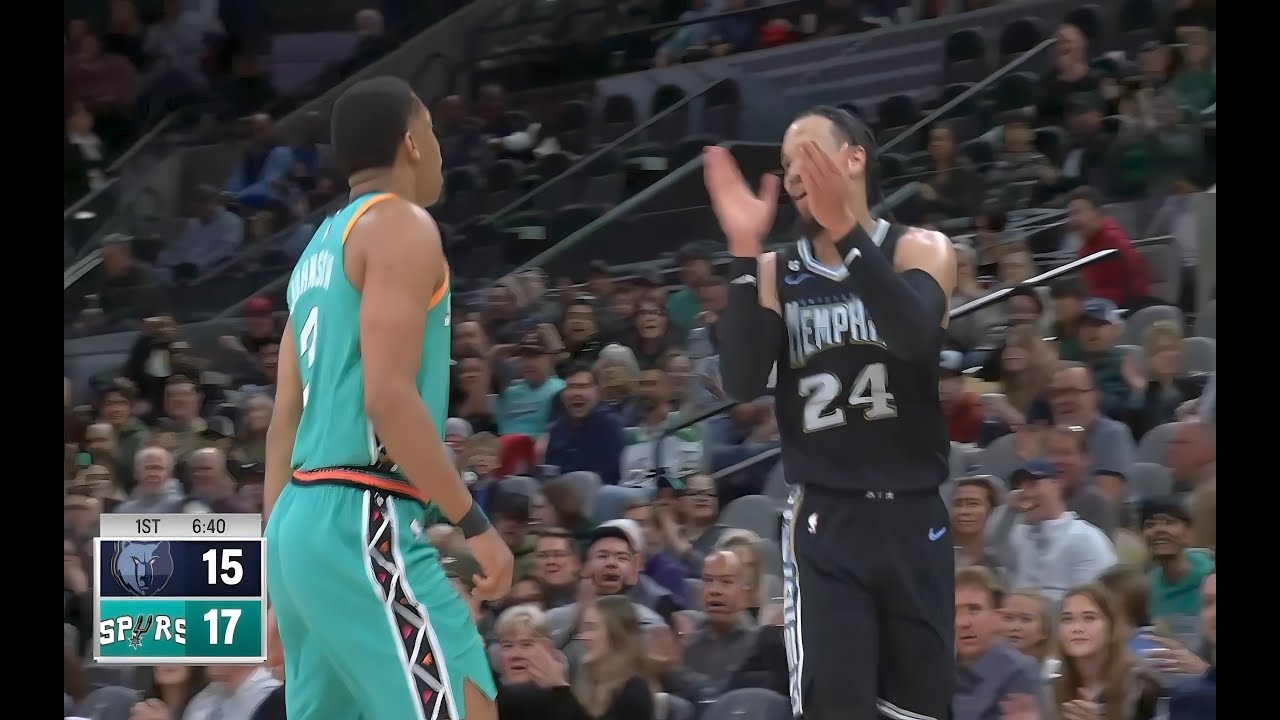 Keldon Johnson Makes Incredible Shot Over Dillon Brooks & Gets In His ...