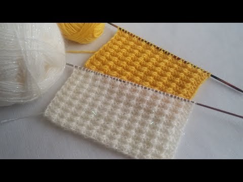 küçük kabarcıklar örgü modeli yapılışı /çiğ damlası modeli/ bebek örgü modeli / yelek modeli